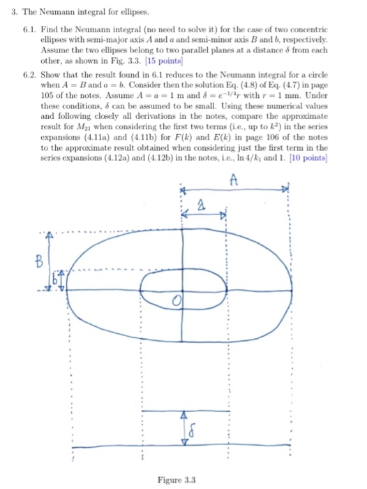 3. The Neumann integral for ellipses. 6.1. Find the | Chegg.com