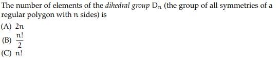 Solved The number of elements of the dihedral group Dn (the | Chegg.com