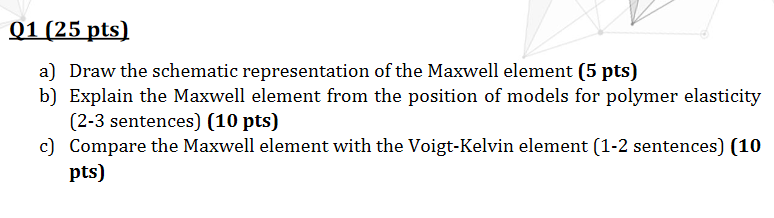 Solved Q1 (25 pts) a) Draw the schematic representation of | Chegg.com