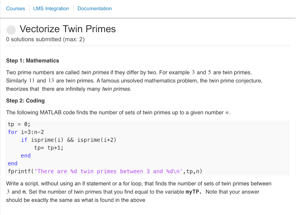 Solved Courses LMS Integration Documentation Vectorize Twin | Chegg.com