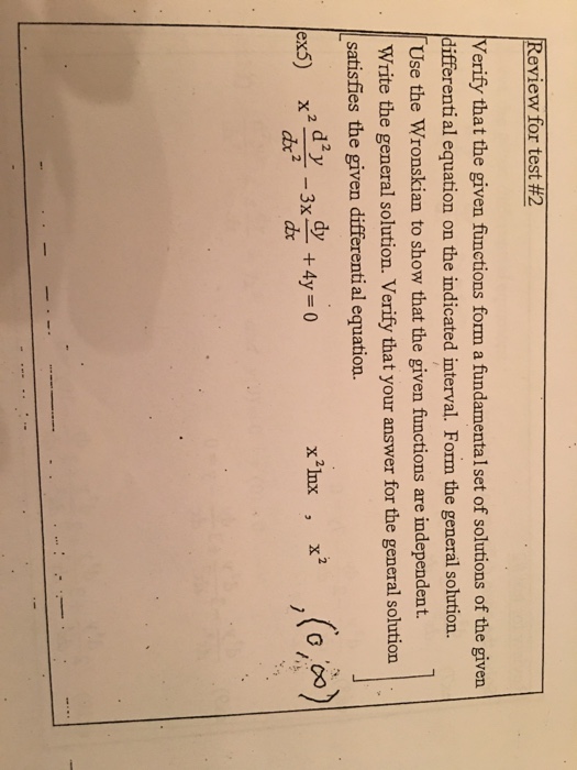 Solved Verify that the given functions form a fundamental | Chegg.com