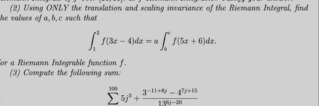 Solved (2) Using ONLY the translation and scaling invariance | Chegg.com