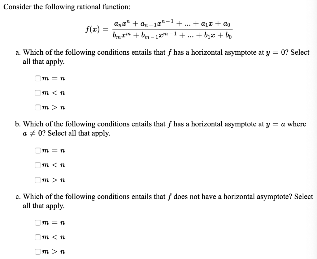 Solved Consider the following rational function: a. Which of | Chegg.com Solved Consider the following rational function: a. Which of | Chegg.com