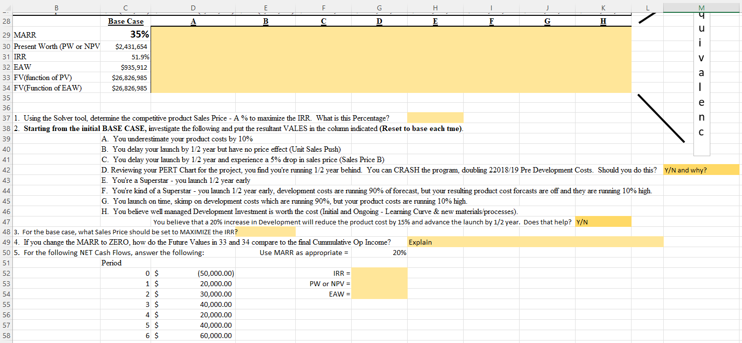 I I NEED THE ANSWERS WITH EXCEL EQUATIONS PLEASE. SO | Chegg.com