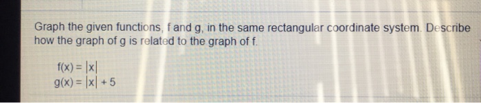 Solved Graph The Given Functions Fand G In The Same