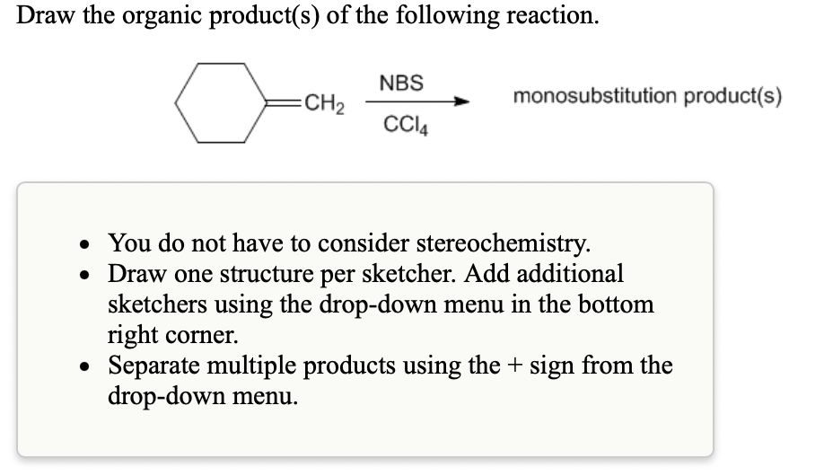 Solved Draw the organic product(s) of the following | Chegg.com
