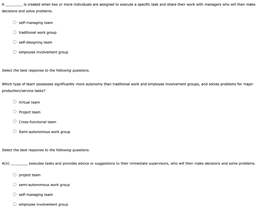 Solved is created when two or more individuals are assigned | Chegg.com