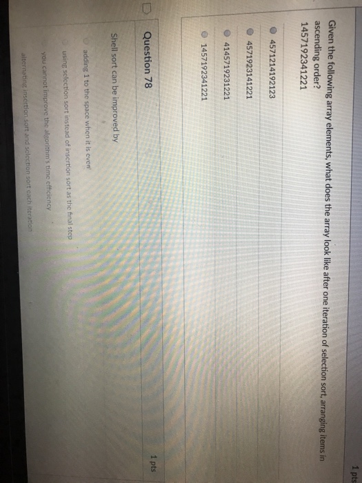 Solved D Question 71 1 pts Given the following array | Chegg.com Solved D Question 71 1 pts Given the following array | Chegg.com