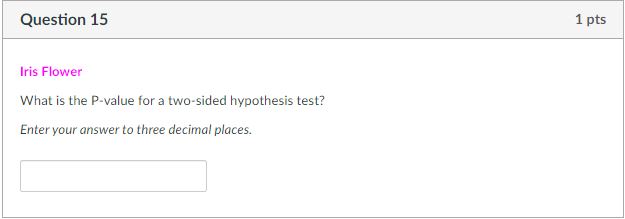 Solved The Iris Flower Data Set consists of measurements | Chegg.com