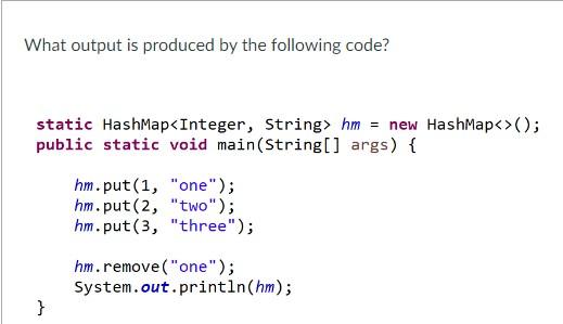 Solved What output is produced by the following code? static | Chegg.com