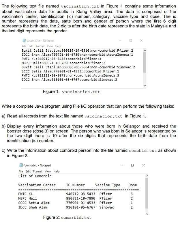 Solved The following text file named vaccination.txt in | Chegg.com