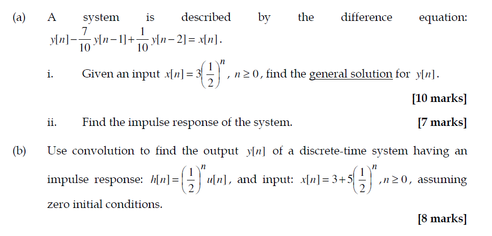 Solved (a) by the difference equation: A system is described | Chegg.com