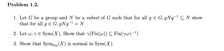 Solved Definition 1.1. Let X be an arbitrary set and we | Chegg.com