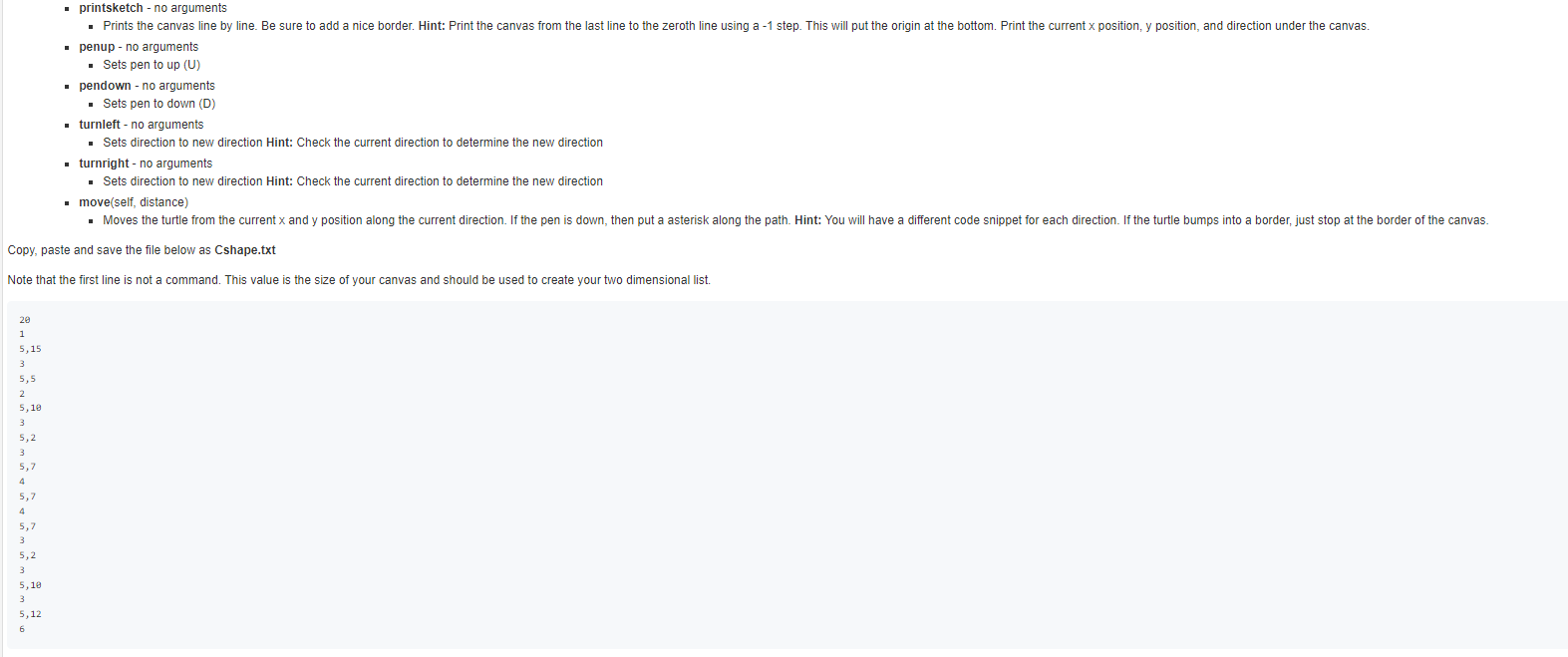 Solved Final Project - Turtle Graphics Save your work as | Chegg.com