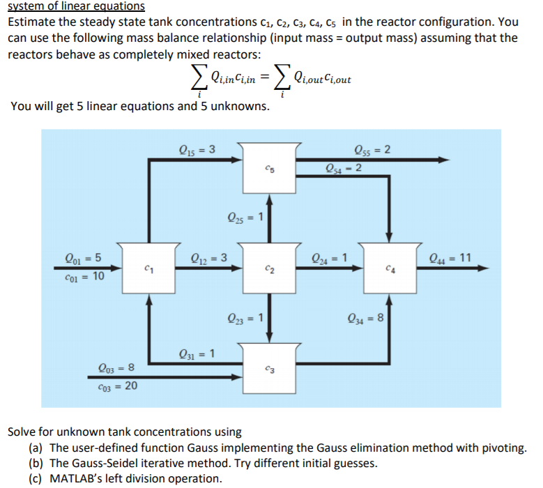 system of linear equations Estimate the steady state | Chegg.com