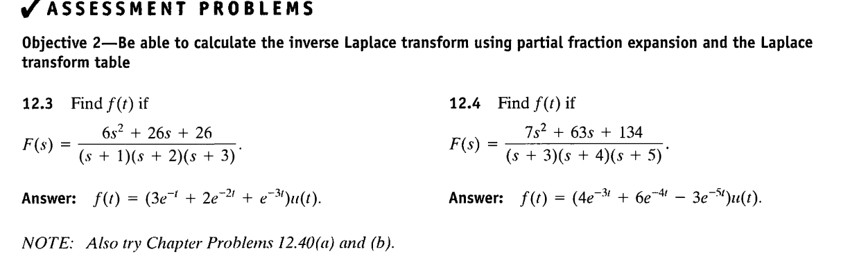Solved Objective 2-Be able to calculate the inverse Laplace | Chegg.com