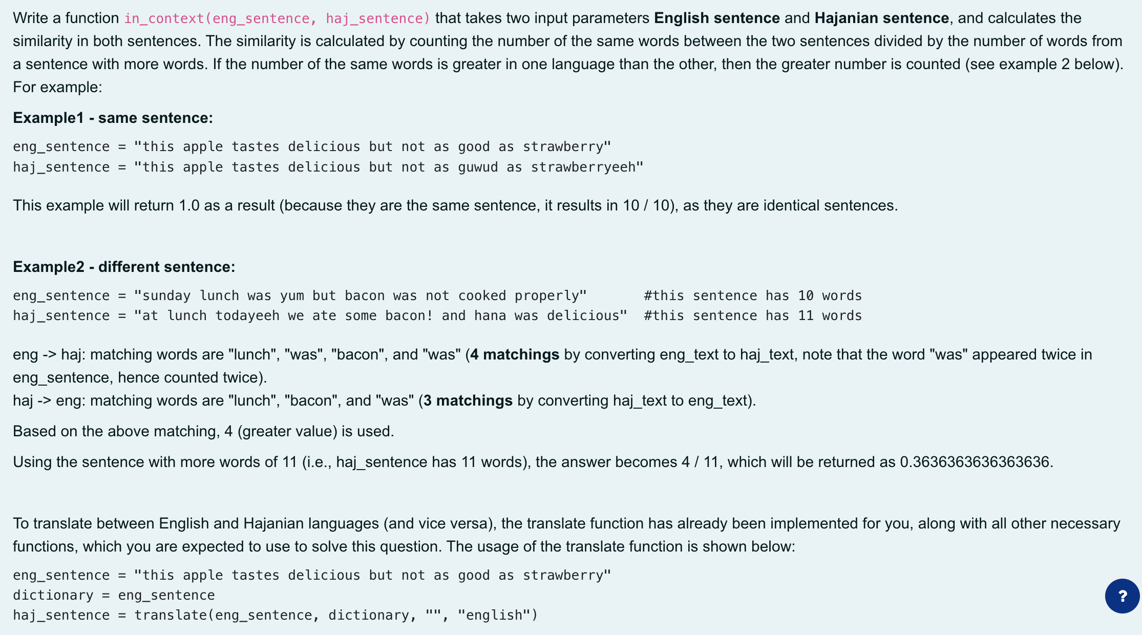 Solved Write A Function In Context Eng Sentence