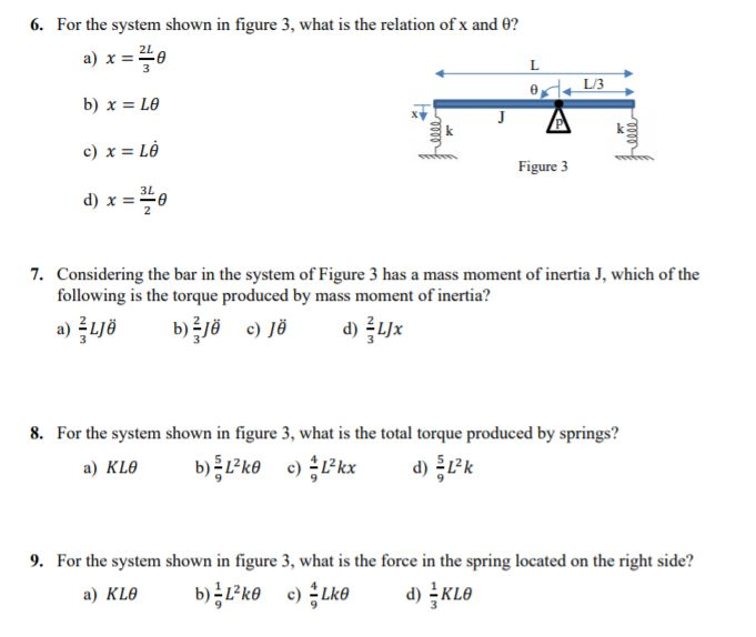 Solved 6. For the system shown in figure 3, what is the | Chegg.com