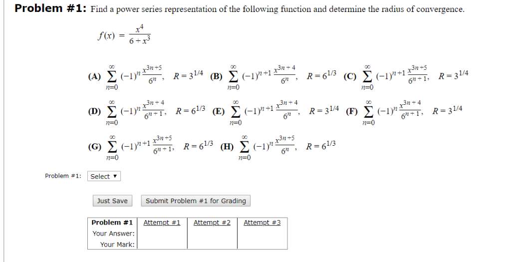 Solved Problem #1: Find a power series representation of the | Chegg.com