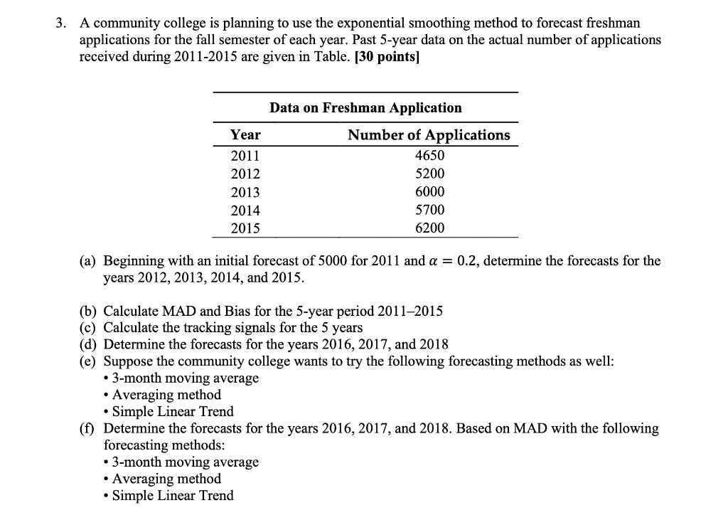 Solved 3. A community college is planning to use the | Chegg.com