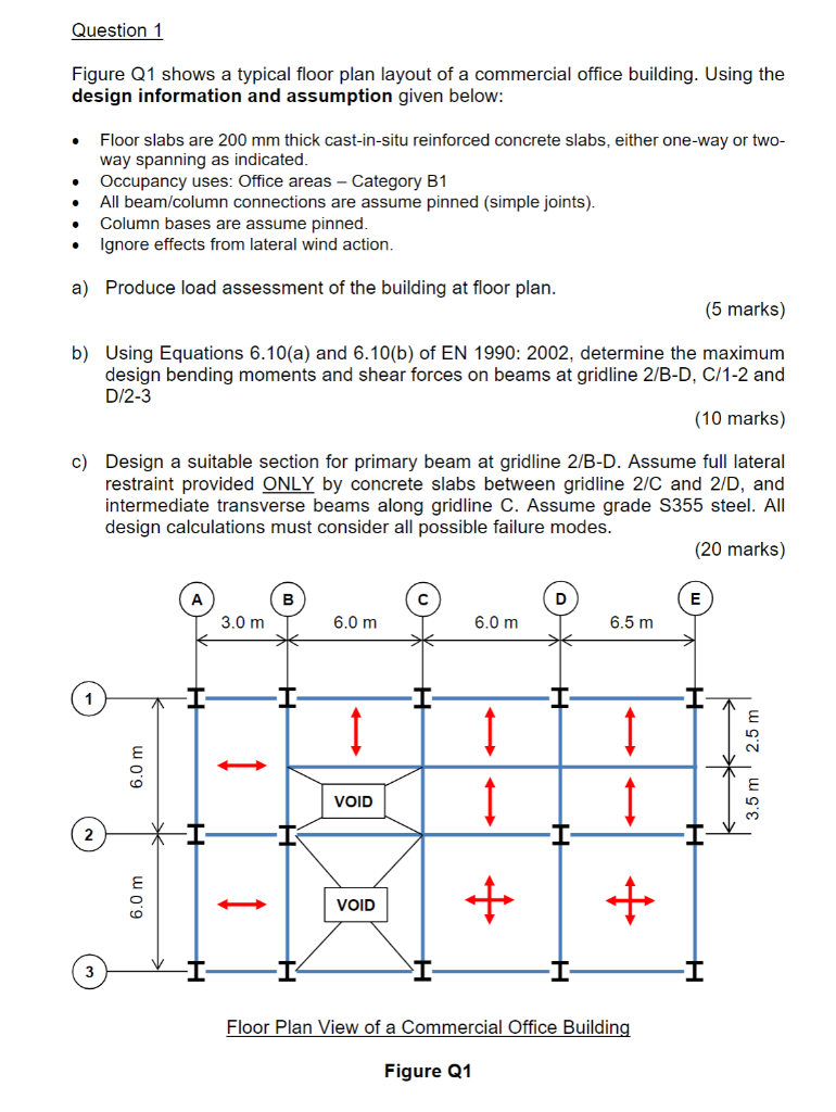 Solved Figure Q1 shows a typical floor plan layout of a | Chegg.com