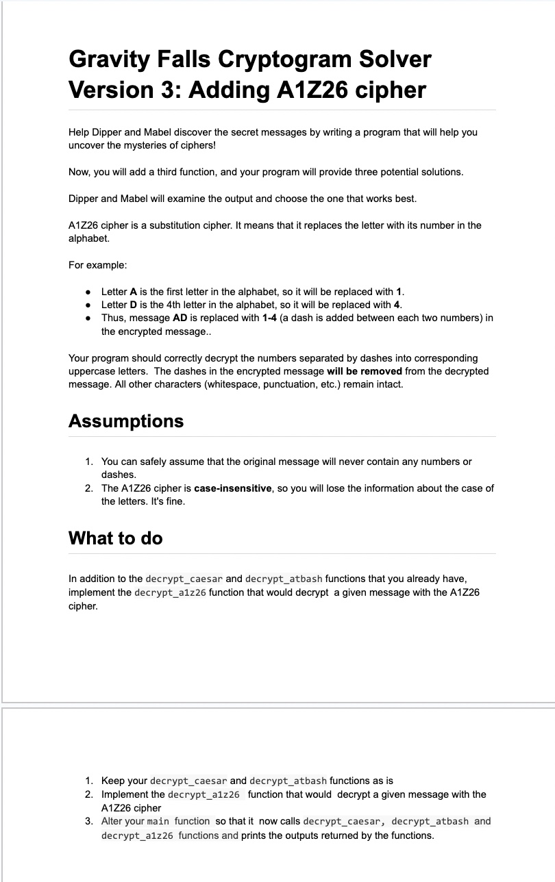 Solved You must use the following template: # | Chegg.com