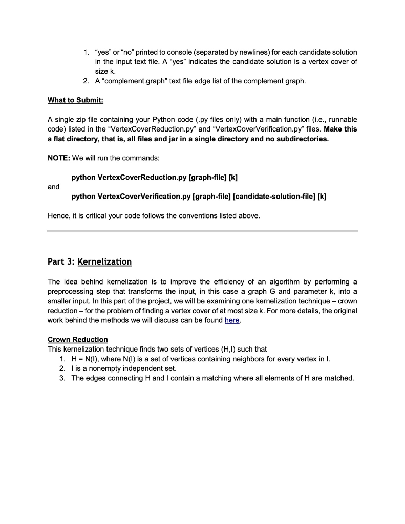Project: Copying with NP-completeness Project | Chegg.com