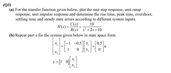 Solved (3) (a) For the transfer function given below, plot | Chegg.com