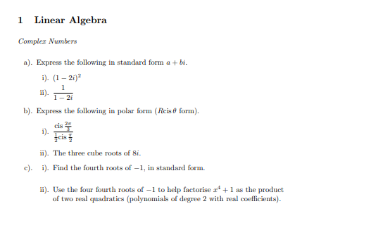 Solved 1 Linear Algebra Compler Numbers A Express The Chegg solved-1-linear-algebra-compler-numbers-a-express-the-chegg
