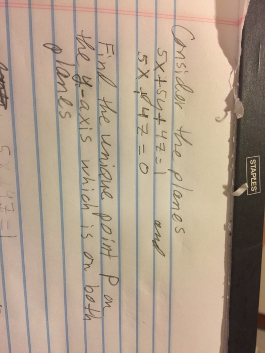 Solved Consider the planes 5x + 5y + 4z = 1 and 5x + 4z = | Chegg.com
