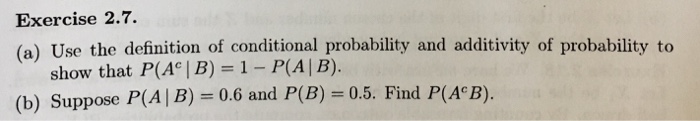 Solved (a) Use the definition of conditional probability and | Chegg.com
