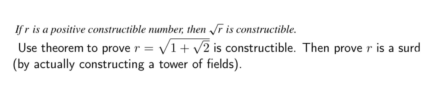 Solved Ifr is a positive constructible number, then Vr is | Chegg.com