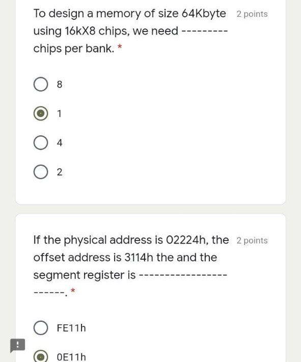 Solved To design a memory of size 64Kbyte 2 points using | Chegg.com