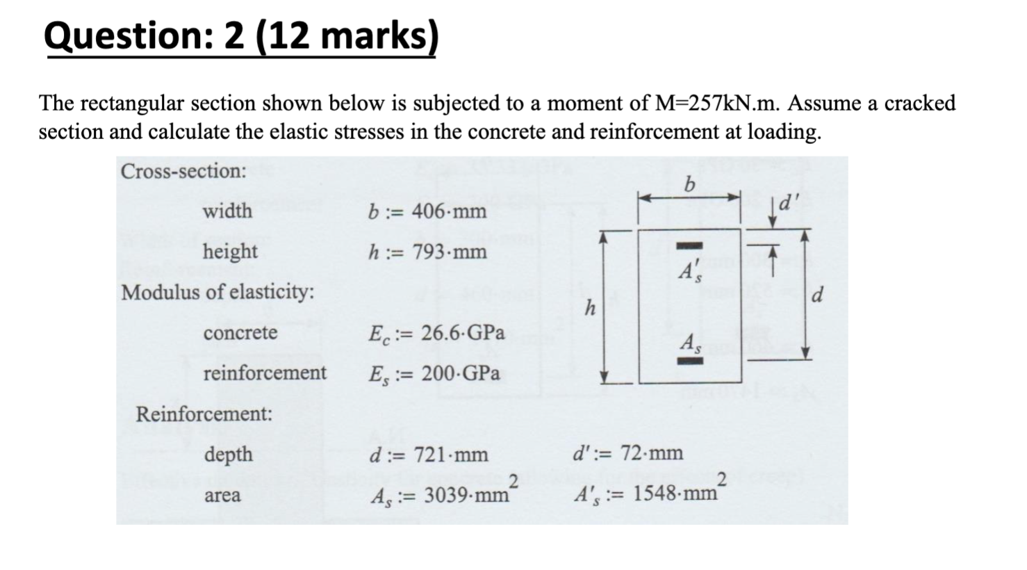 Solved The rectangular section shown below is subjected to a | Chegg.com
