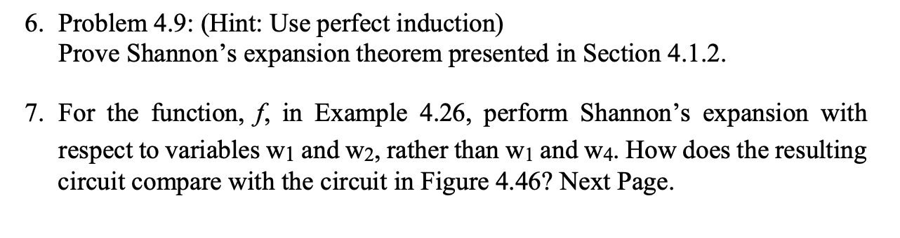 Solved 6. Problem 4.9: (Hint: Use perfect induction) Prove | Chegg.com