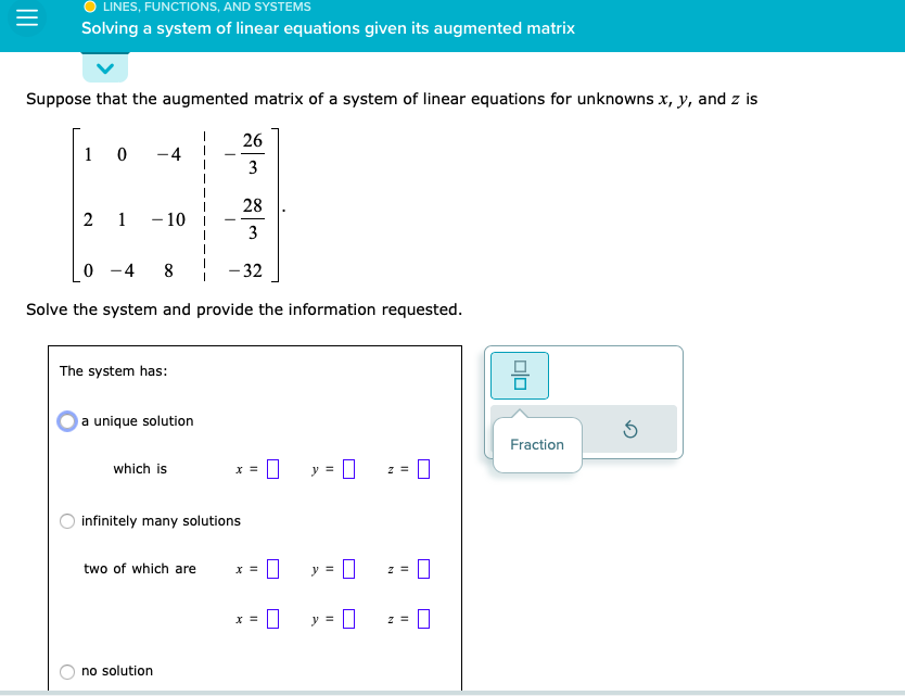 Solved Suppose that the augmented matrix of a system of | Chegg.com