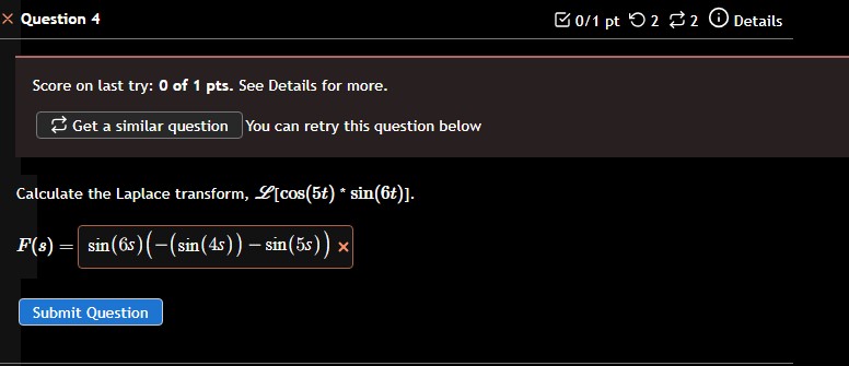 Solved Question 4score On Last Try 0 of 1 pts see