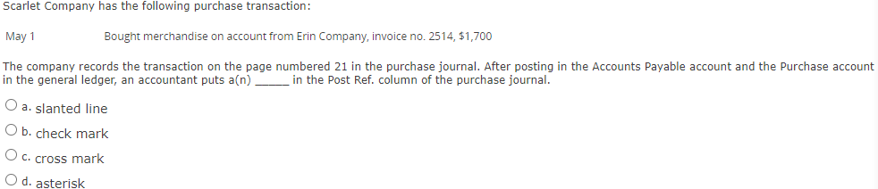 Solved The Post. Ref. column of a purchases journal | Chegg.com