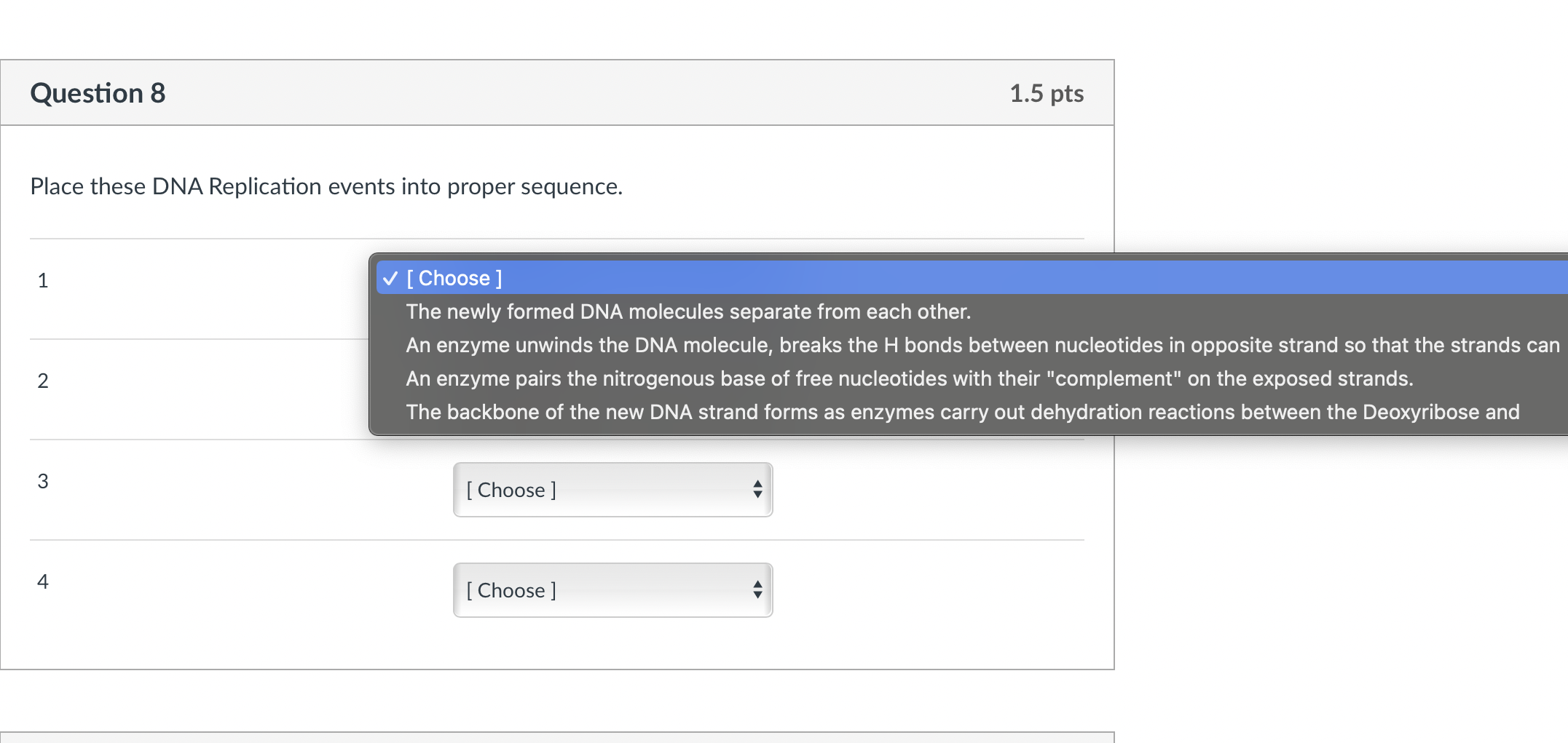Solved Place these DNA Replication events into proper | Chegg.com