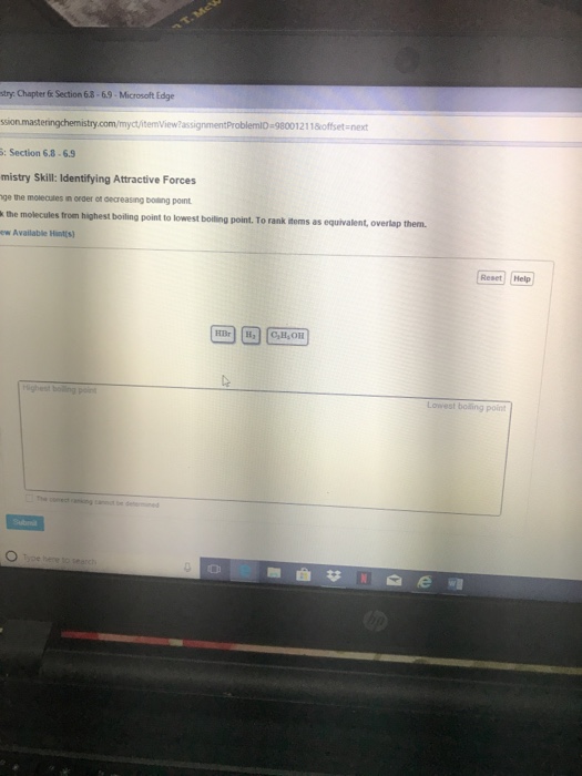 Solved Arrange the molecules in order of decreasing boiling | Chegg.com