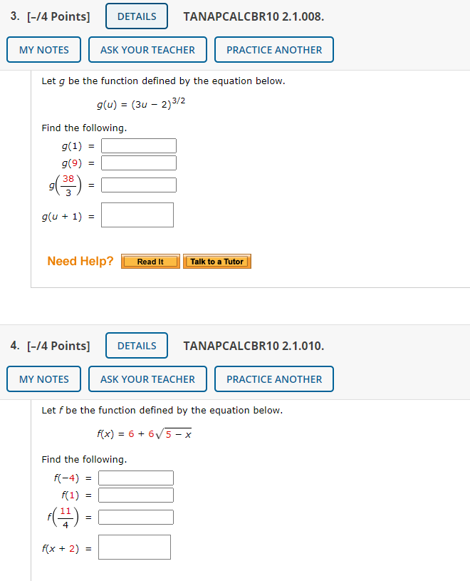 Solved 3. [-14 Points] DETAILS TANAPCALCBR10 2.1.008. MY | Chegg.com