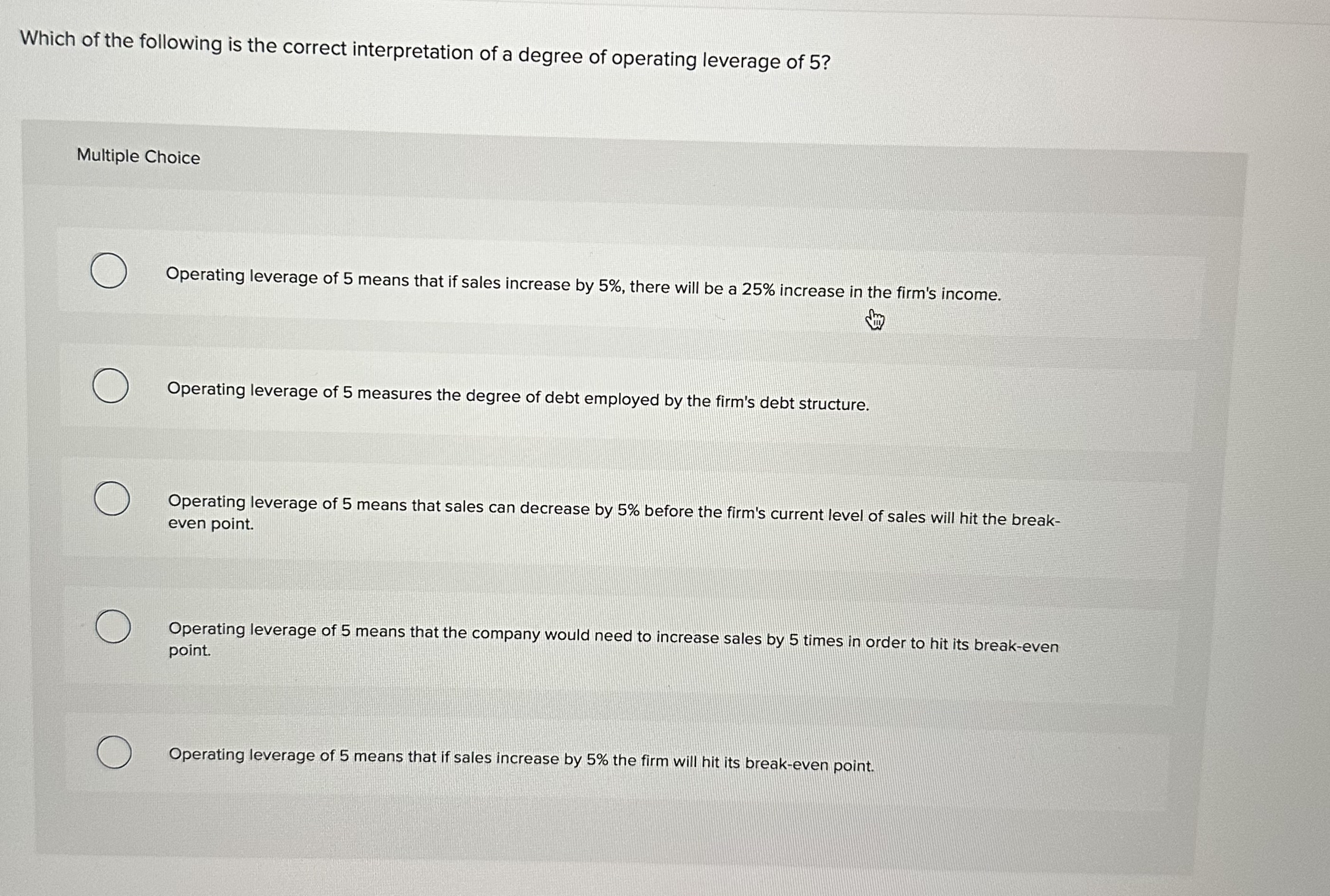 Solved Which of the following is the correct interpretation | Chegg.com