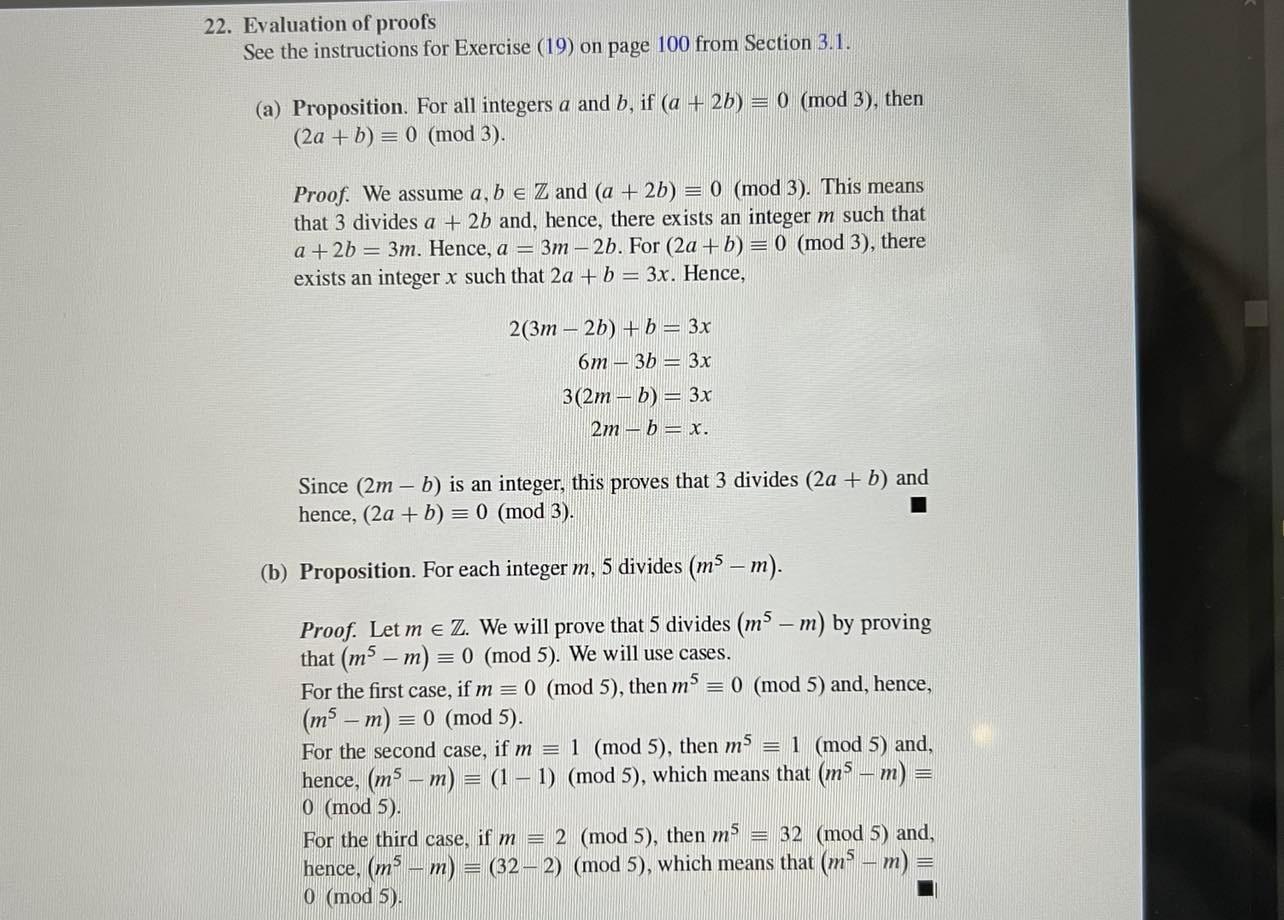 22. Evaluation of proofs See the instructions for | Chegg.com