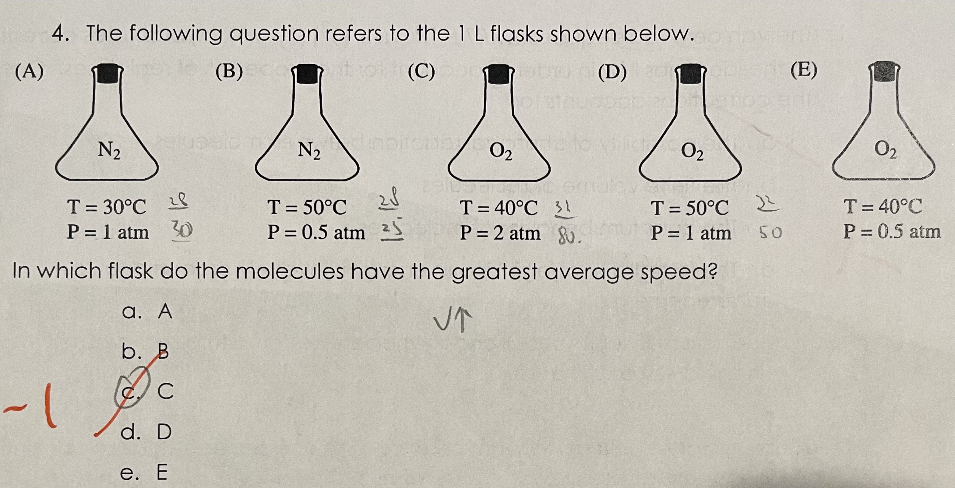 Solved 4. The following question refers to the 1 L flasks | Chegg.com