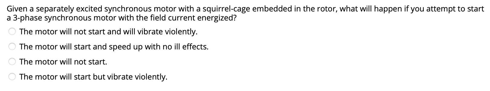 Solved Given a separately excited synchronous motor with a | Chegg.com