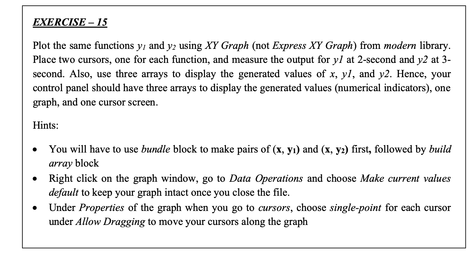 Solved Plot the same functions y1 and y2 using XY Graph (not | Chegg.com