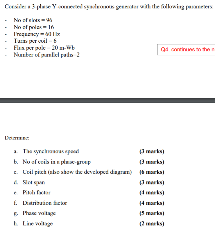 Solved Consider a 3-phase Y-connected synchronous generator | Chegg.com