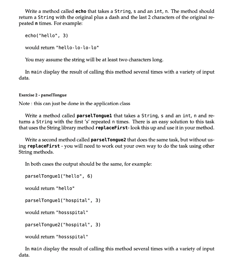 Solved Exercise 1 - echo Note : this can just be done in the | Chegg.com