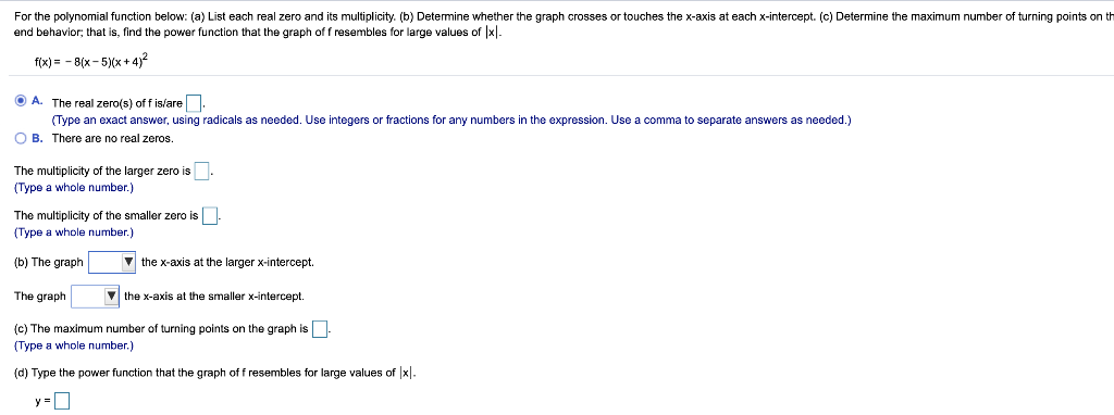 Solved ) Determine the maximum number of turning points on | Chegg.com Solved ) Determine the maximum number of turning points on | Chegg.com