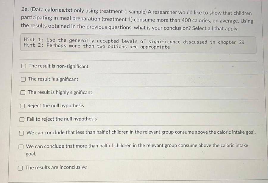 Solved 2a. (Data calories.txt) For this problem, focus on | Chegg.com